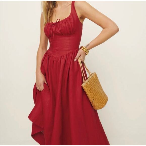 Reformation | Dresses | Reformation Balia Aline Linen Dress In Sundried ...